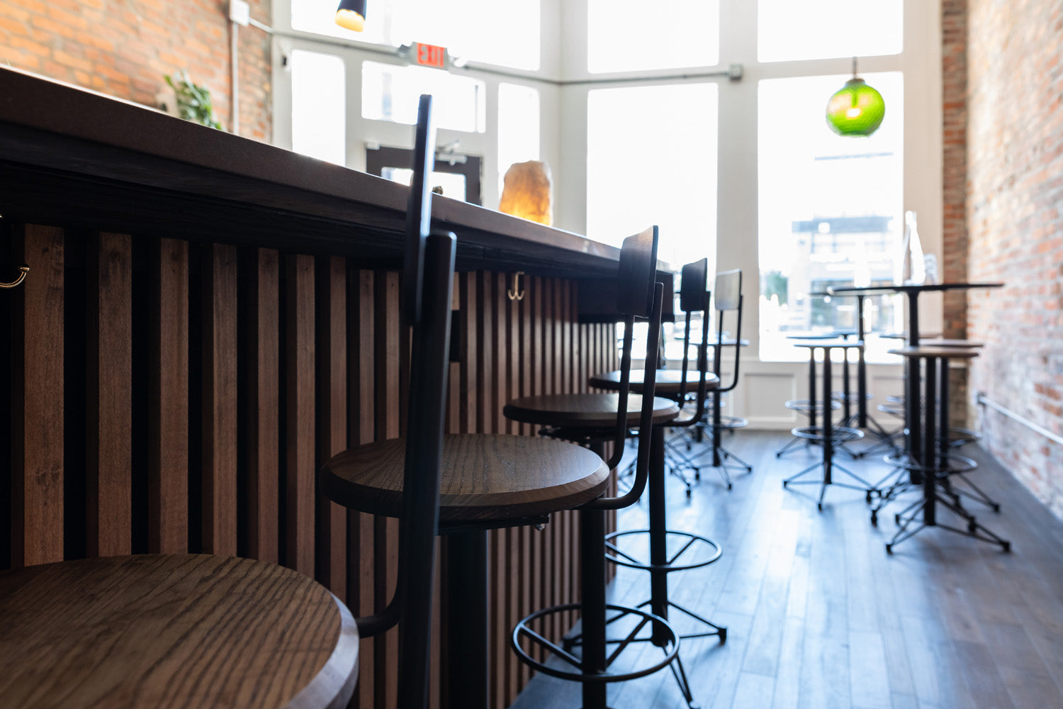 Mast Stool - 24" Walnut + Metal Stool | Edgework Creative