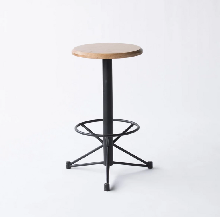 Mast Stool - 24" White Oak + Metal Stool | Edgework Creative