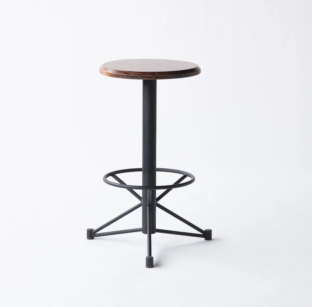 Mast Stool - 24" Walnut + Metal Stool | Edgework Creative