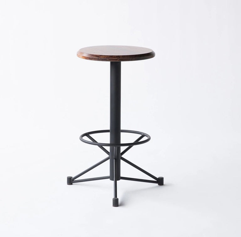 Mast Stool - 24" Walnut + Metal Stool | Edgework Creative